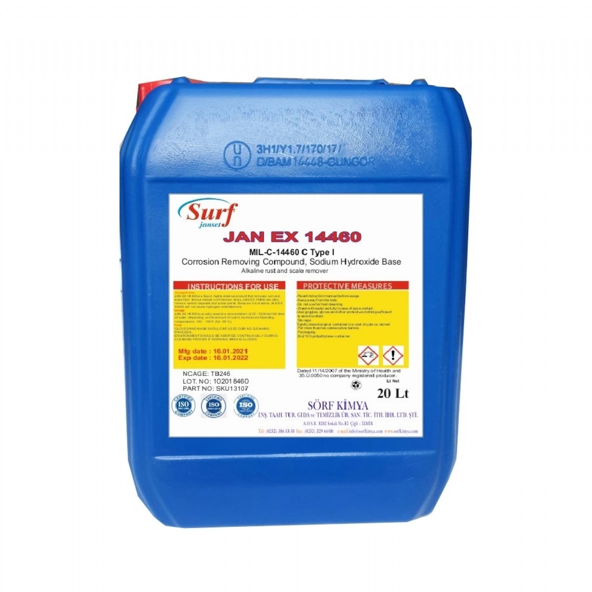 JAN EX 14460- CORROSION REMOVING COMPOUND, SODIUM HYDROXIDE BASE; FOR ...